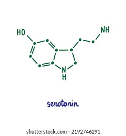 Serotonine Hand Drawn Vector Formula Chemical Stock Vector (Royalty ...