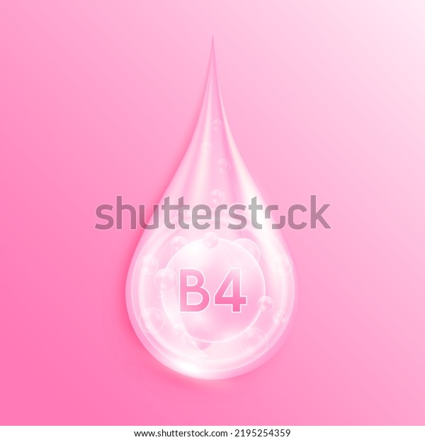 Serum Drop Water Vitamin B4 Pink Stock Vector (Royalty Free) 2195254359 ...
