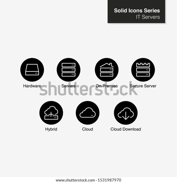 Server Icons Server Onpremise Hybrid Cloud Stock Vector (Royalty Free ...