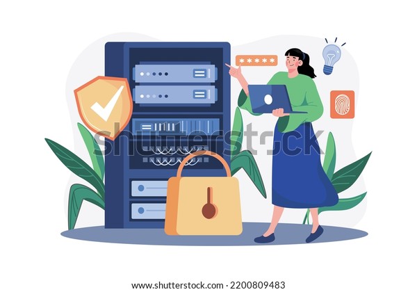 Server Maintenance Illustration Concept On White Stock Vector (Royalty ...