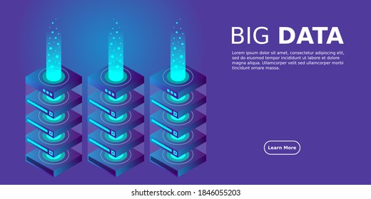 Server Room Isometric Vector Futuristic Technology Stock Vector ...