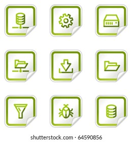 Server Web Icons Green Stickers Series Stock Vector (Royalty Free ...