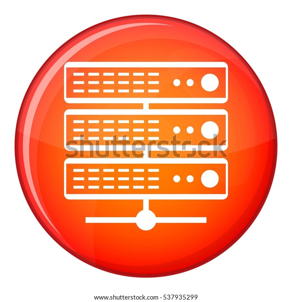 Servers Icon Red Circle Isolated On Stock Vector (Royalty Free ...