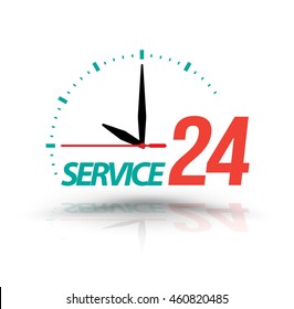 Service 24 Clock Vector Illustration Stock Vector (Royalty Free ...