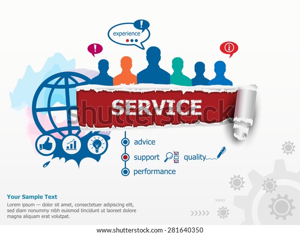 Service Concept Group People Set Flat Stock Vector (Royalty Free ...