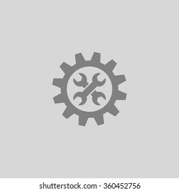 Service Grey Flat Icon On Gray Stock Vector (Royalty Free) 360452756 ...