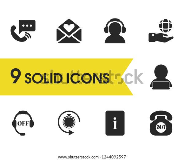 Service Icons Set Support Telephone Operator Stock Vector (Royalty Free ...
