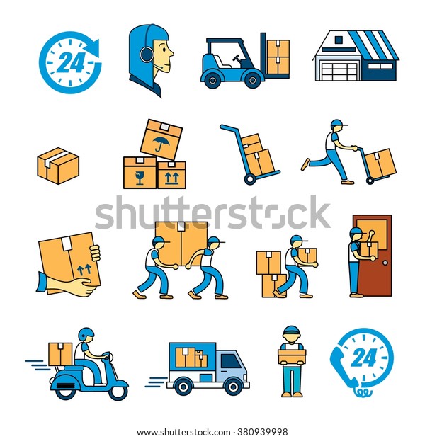 Service Industry Including Delivery Moving Transportation Stock Vector ...