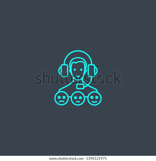 Service Level Concept Blue Line Icon Stock Vector (Royalty Free ...