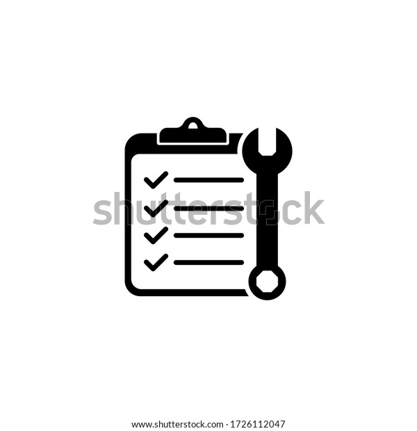 Service List Icon Design Checklist Wrench Stock Vector (Royalty Free ...