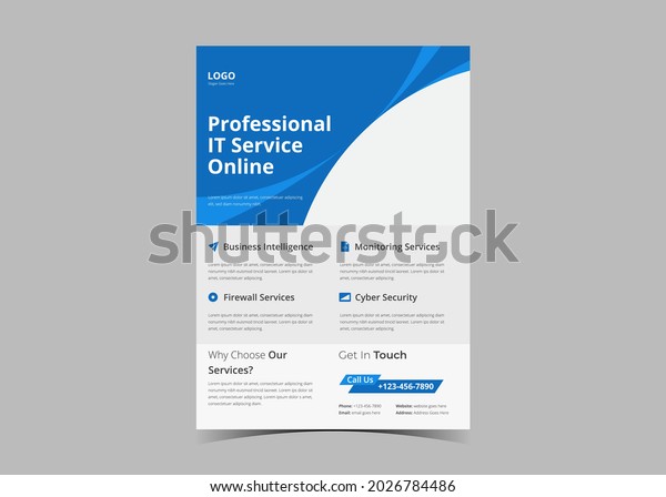 Service Management Flyer Template Idea Sample Stock Vector (Royalty ...