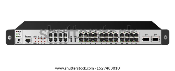 Service Router Mounting 19inch Rack Has Stock Vector (Royalty Free ...