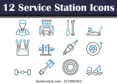 Service Station Icon Set Editable Bold Stock Vector (Royalty Free ...