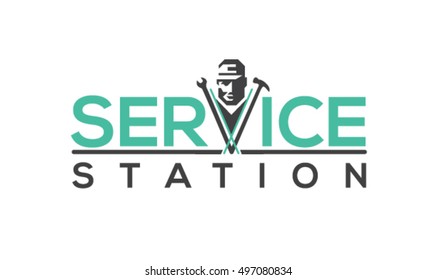 Service Station Logo Center Vector Illustration Stock Vector (Royalty ...