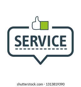 Service Thumb Speech Bubble Icon Vector Stock Vector (Royalty Free ...