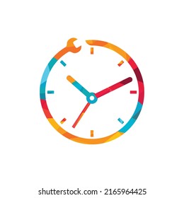 Service Time Vector Logo Design Repair Stock Vector (Royalty Free ...