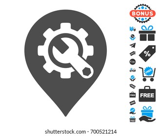 Service Tools Map Marker Grey Icon Stock Vector (Royalty Free ...