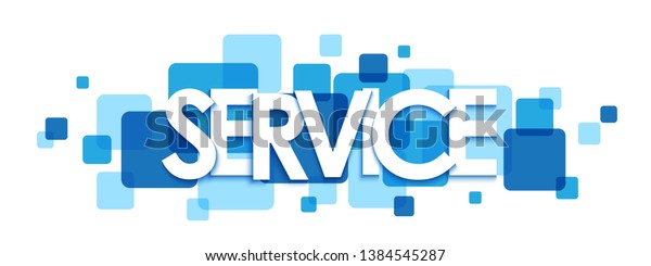 Service Typography Banner Blue Squares Stock Vector (Royalty Free ...