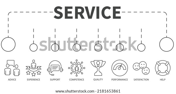 Service Vector Illustration Concept Banner Icons 库存矢量图（免版税）2181653861 ...