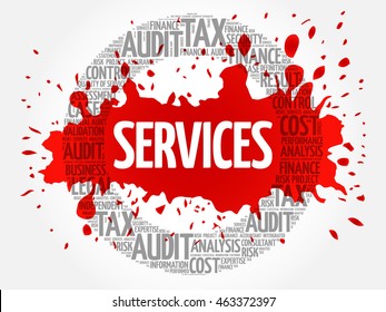 Services Word Cloud Collage Business Concept Stock Vector (Royalty Free ...
