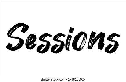 Sessions Brush Hand Drawn Typography Black Stock Vector (Royalty Free ...