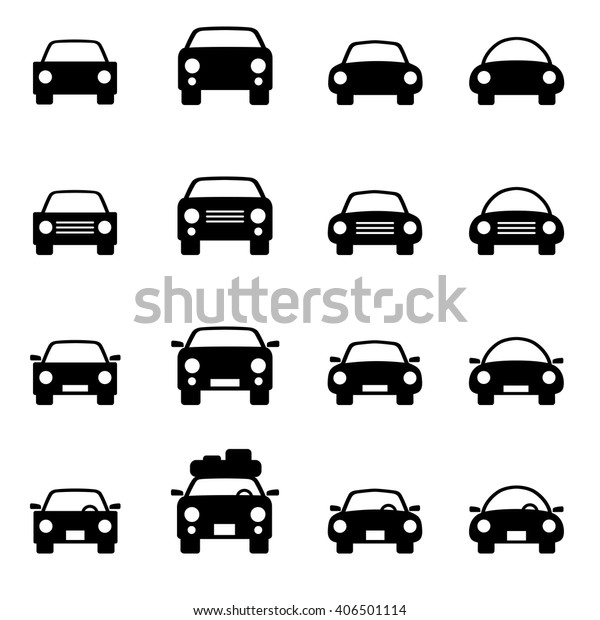 Set 1 Icons Representing Car Vector Stock Vector (Royalty Free) 406501114