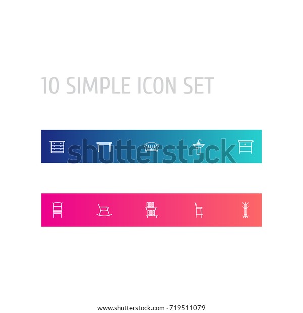 Set 10 Situation Outline Icons Setcollection Stock Vector (Royalty Free ...