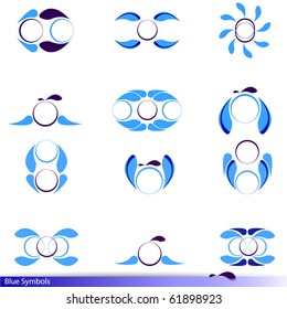 Set 12 Abstract Blue Icons Symbolsvector Stock Vector (Royalty Free ...