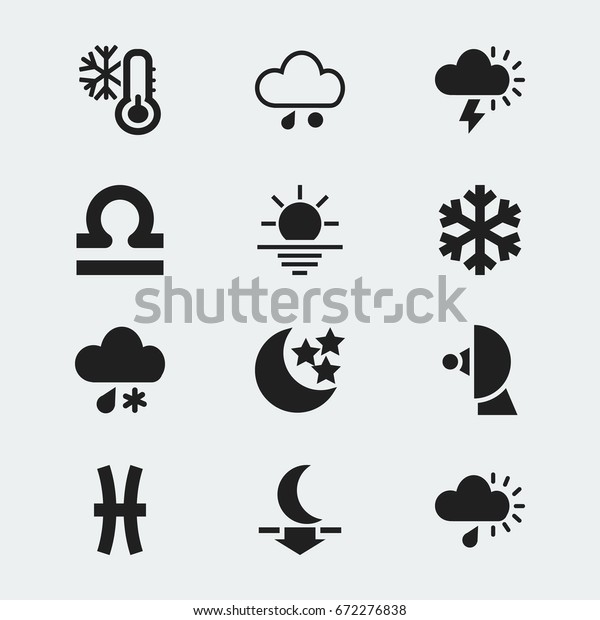 Set 12 Editable Air Icons Includes Stock Vector (Royalty Free) 672276838