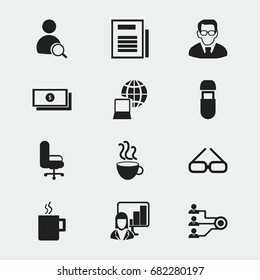 Set 12 Editable Bureau Icons Includes Stock Vector (Royalty Free ...