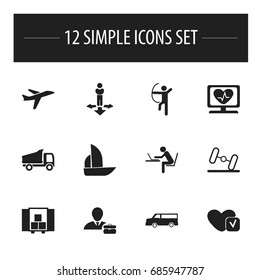Set 12 Editable Complicated Icons Includes Stock Vector (Royalty Free ...