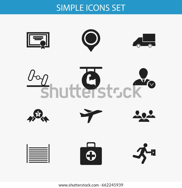 Set 12 Editable Complicated Icons Includes Stock Vector (Royalty Free ...