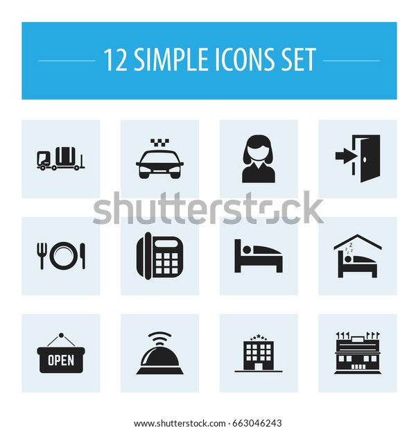 Set 12 Editable Plaza Icons Includes Stock Vector (Royalty Free ...