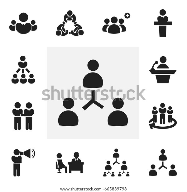 Set 12 Editable Team Icons Includes Stock Vector (Royalty Free) 665839798