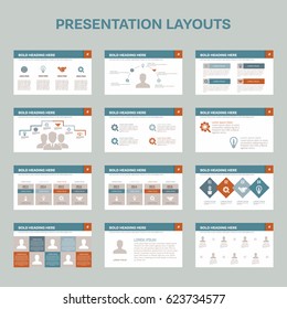 Set 12 Presentation Layouts On White Stock Vector (Royalty Free ...