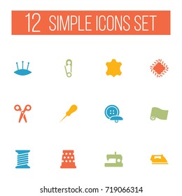 Set 12 Sewing Icons Setcollection Skin Stock Vector (Royalty Free ...