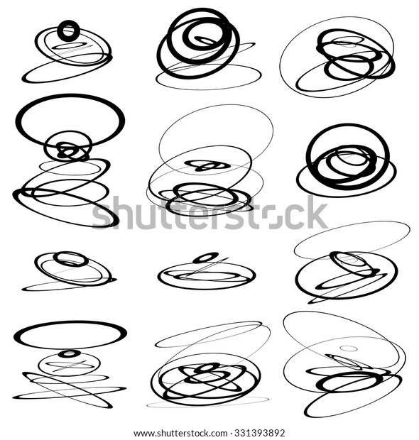 Set 12 Squiggle Abstract Freeform Elements Stock Vector (Royalty Free ...