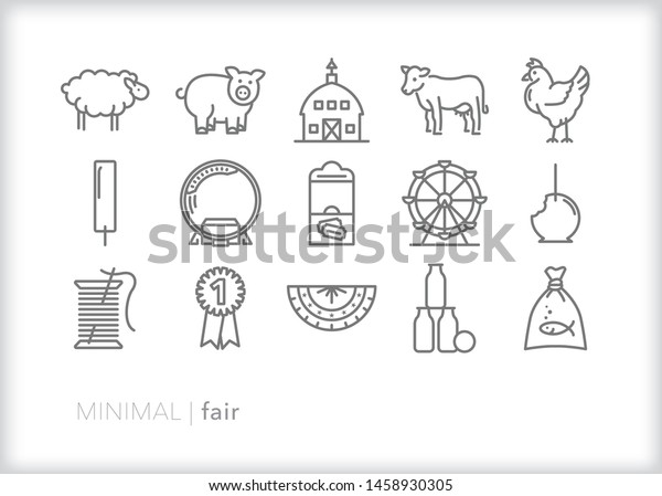 Set 15 County State Fair Line Stock Vector (Royalty Free) 1458930305 ...
