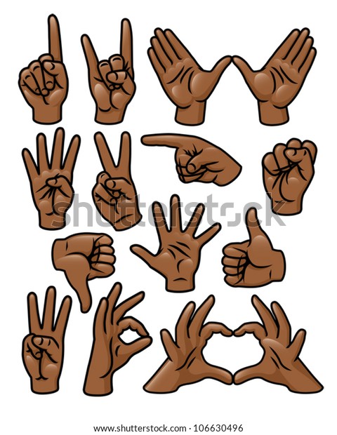 Set 15 Different Cartoon Hands Various Stock Vector (Royalty Free ...