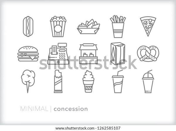 Set 15 Minimal Gray Concession Stand Stock Vector (Royalty Free ...