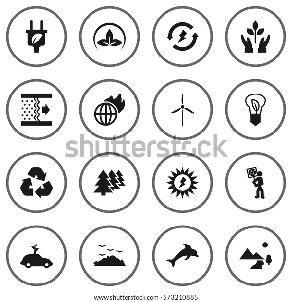 Set 16 Atmosphere Icons Setcollection Energy Stock Vector (Royalty Free ...