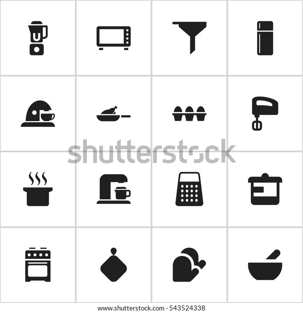 Set 16 Editable Cooking Icons Includes Stock Vector (Royalty Free ...
