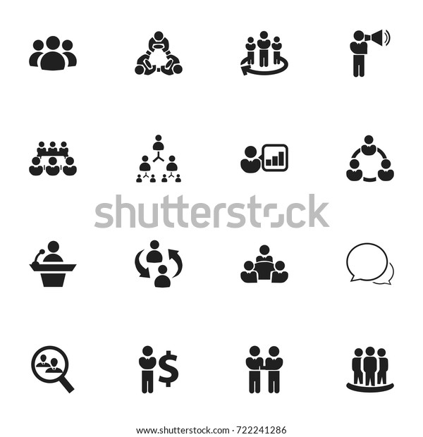 Set 16 Editable Team Icons Includes Stock Vector (Royalty Free ...