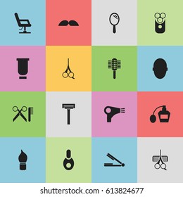 Set 16 Editable Tonsorial Artist Icons Stock Vector (Royalty Free ...