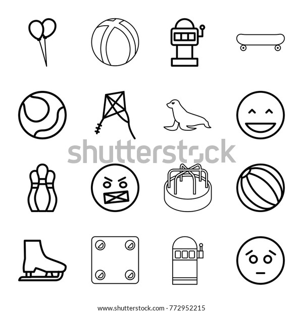 Set 16 Fun Outline Icons Such Stock Vector (Royalty Free) 772952215