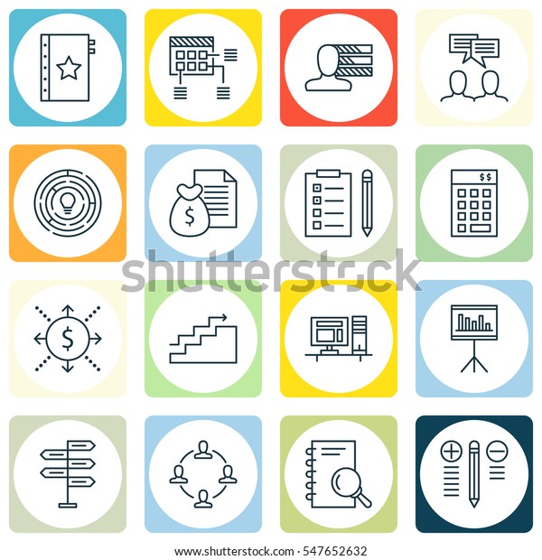 Set 16 Project Management Icons Includes Stock Vector (Royalty Free ...