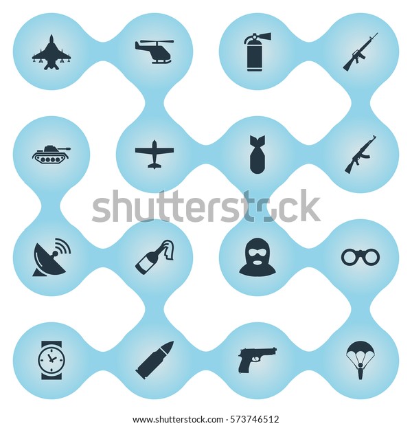 Set 16 Simple Battle Icons Can Stock Vector (Royalty Free) 573746512 ...