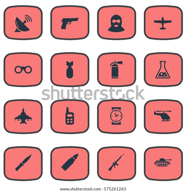 Set 16 Simple Battle Icons Can Stock Vector (Royalty Free) 575261263 ...