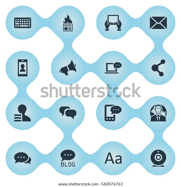 Set 16 Simple Blogging Icons Can Stock Vector (Royalty Free) 560076763 ...
