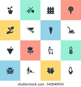 Set 16 Simple Garden Icons Can Stock Vector (Royalty Free) 543040954 ...